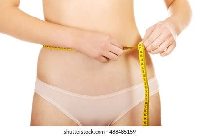 Naked Woman Measuring Her Body Stock Photo Shutterstock