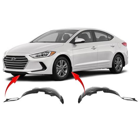Dcp Set Of 2 Fender Liners For Hyundai Elantra 2017 2018 Hy1248161