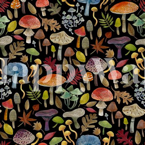 Watercolour Toadstools Wallpaper