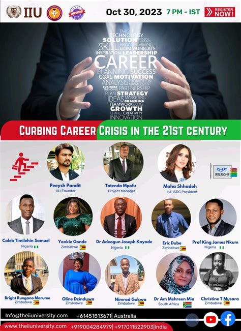 Join Us Iiu Isdc Presents Curbing Career Crisis In The 21st Century Webinar 🌐 Overview In