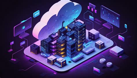Premium Photo Cloud Computing An Isometric Representation Of A Modern