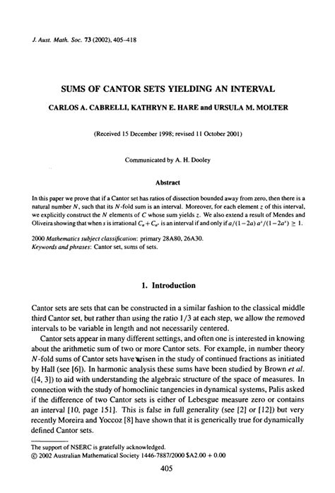 pdf sums of cantor sets yielding an interval