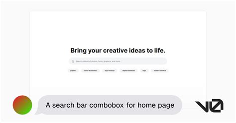 a search bar combobox for home page a shadcn ui and v0 generation v0