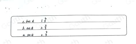 Solved 1 Match The Trigonometry Formula To Its Correct Ratio Reduce