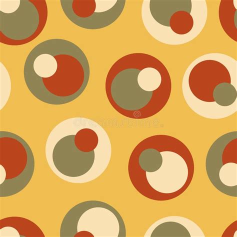 Polka Dot Pattern With Colourful Overlapping Dots On Yellow Background