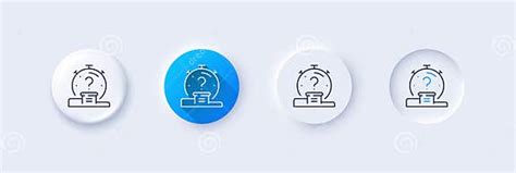 Quiz Line Icon Timer With Question Mark Line Icons Vector Stock