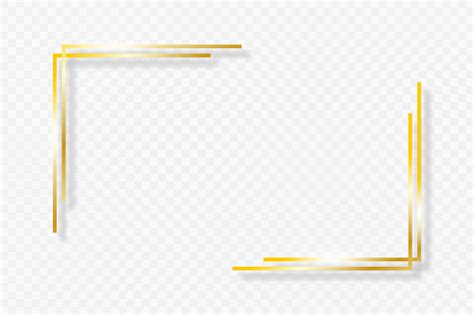 골든 더블 프레임 요소 금 각도는 그림자와 투명 한 배경에 테두리 빛빛 빛과 빛 효과와 함께 이중 모서리를 직사각형 벡터 금 금속에 대한 스톡 벡터 아트 및 기타 이미지