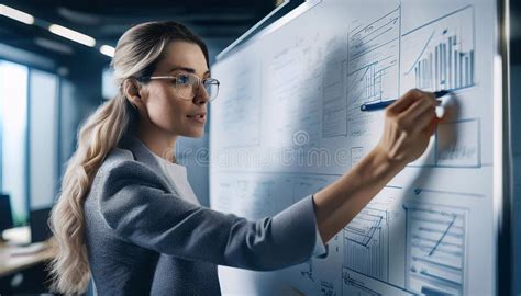 Professional Analyst Drawing Data Visualizations And Charts On