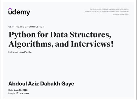 Abdoul Aziz Dabakh Gaye On Linkedin Python Datastructures Algorithms Udemy Continuouslearning