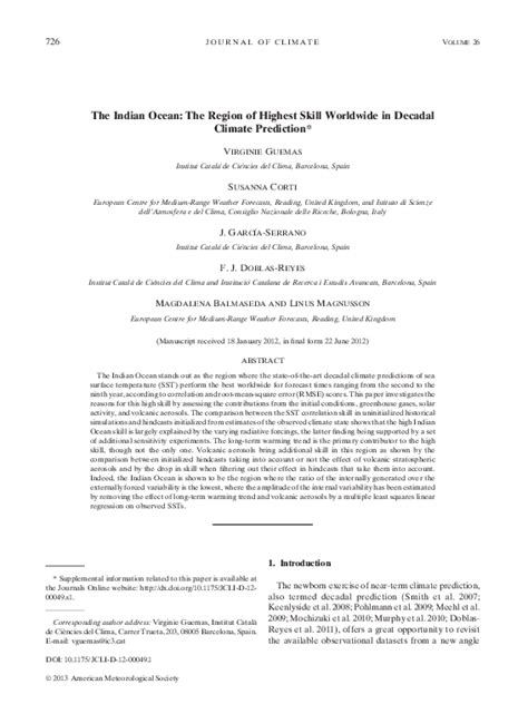 Pdf The Indian Ocean The Region Of Highest Skill Worldwide In