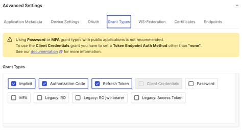 calling oauth token returns grant type client credentials not