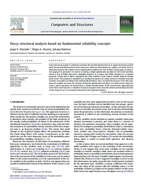Pdf Fuzzy Structural Analysis Based On Fundamental Reliability