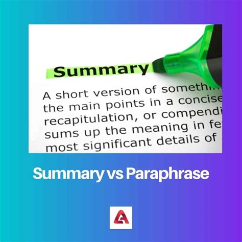Summary Vs Paraphrase Difference And Comparison