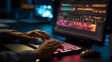 Premium Ai Image Closeup Of Hands On A Keyboard With Lines Of Code