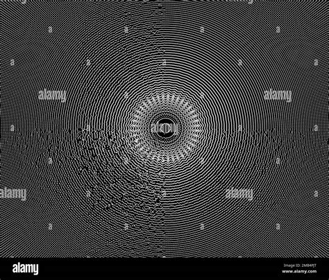 Abstract Circular Background With Dynamic Dots Radial Structure For