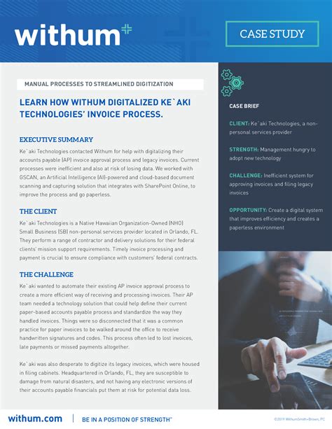 Learn How Withum Digitalized Ke`aki Technologies Invoice Pr