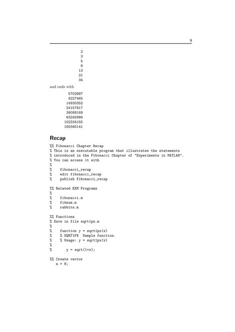 fibonacci using matlab pdf