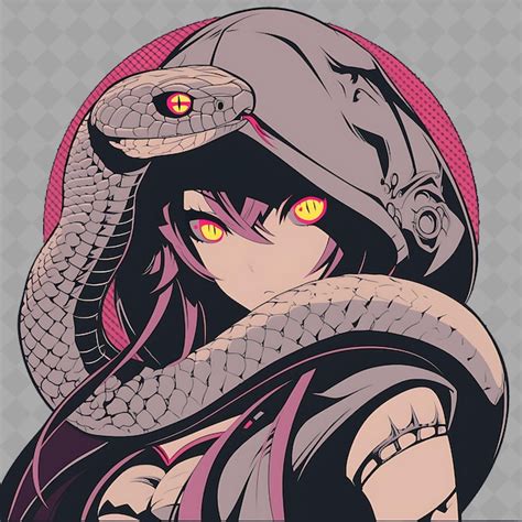 Premium Psd A Girl With A Snake On Her Head
