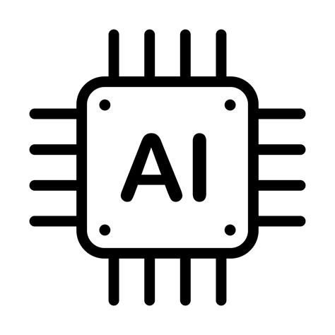 Artificial Intelligence Ai Processor Chip Vector Icon Symbol For Graphic Design Logo Web Site