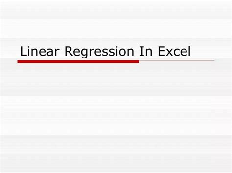 ppt linear regression in excel powerpoint presentation free download