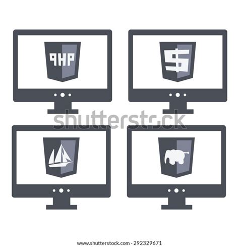 Vector Collection Web Development Shield Signs Stock Vector Royalty Free Shutterstock