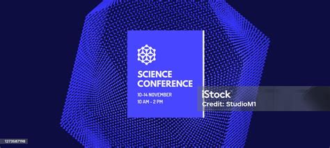 과학 컨퍼런스 작은 입자로 구성된 결정 점이 있는 오브젝트입니다 분자 그리드 온라인 코스 마스터 클래스 세미나 프리젠 테이션