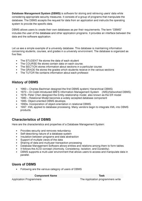 Database Management System It Consists Of A Group Of Programs That Manipulate The Database