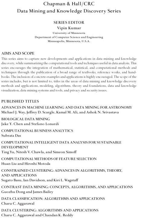 Data Classification Algorithms And Applications Sách Tiếng Anh