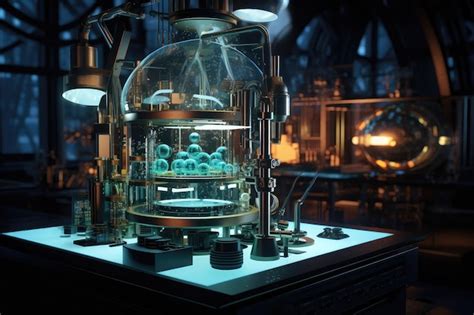 Premium Ai Image 3d Rendering Of A Scientific Laboratory With A Glass