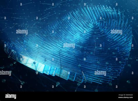 3d Illustration Fingerprint Scan Provides Security Access With