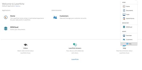 customers section of lf cloud laserfiche answers