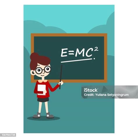 재미 있는 여성 교사 칠판 만화 캐릭터 근처 클래스에서 가르치고 있 었 교사 교육 관련 직업에 대한 스톡 벡터 아트 및 기타