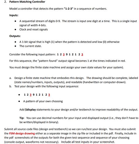 Solved 2 Pattern Matching Controller Model A Controller