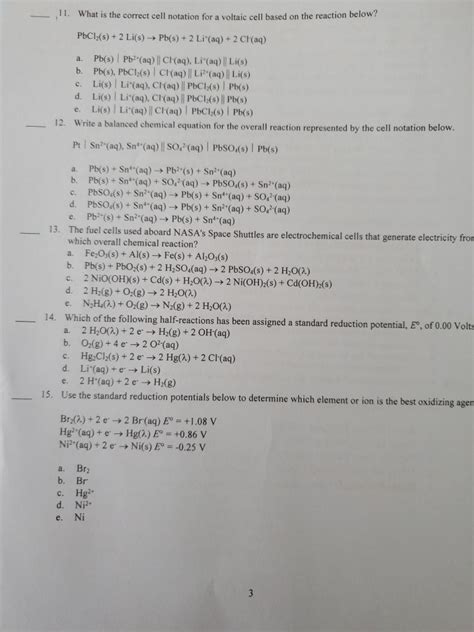 solved what is the correct cell notation for a voltaic cell