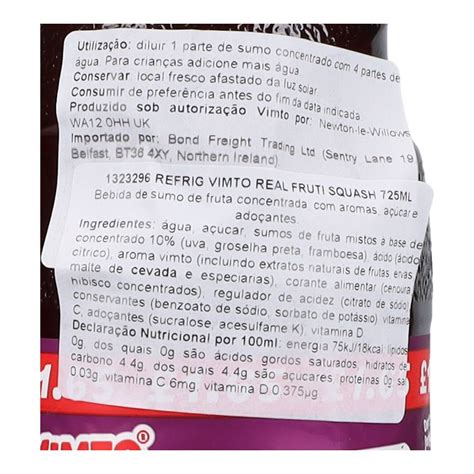 Vimto Fruti Squash Soft Drink 725ml Fizzy Drinks Juice And Soda Drinks Products