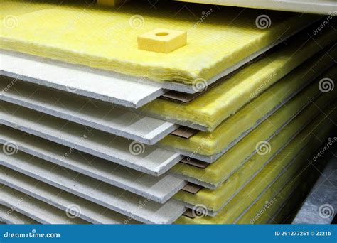 Insulated Dry Wall Sheets Packs Stack In Home Improvement Store Stock