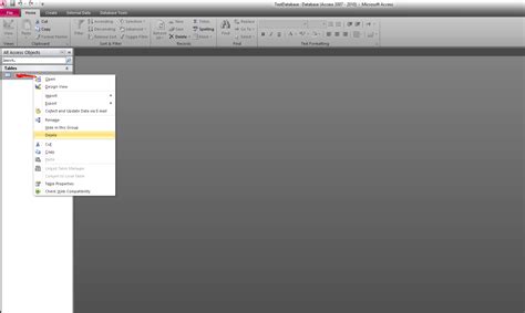 Will Deleting A Table In An Access 2010 Database Delete The List From