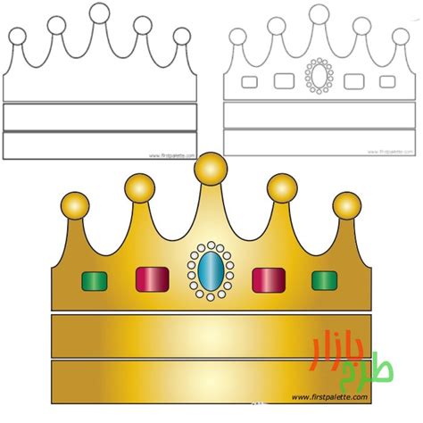 الگوی برش تاج جشن دخترانه و پسرانه مدل ۷۶۶۴ طرح‌بازار