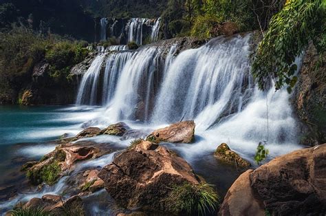 Jiulong Waterfall Luoping Yunnan Background Yunnan Province Luoping