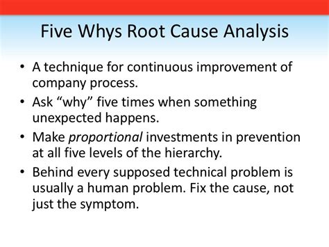 5 Whys Root Cause Analysis