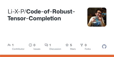 GitHub Li X P Code Of Robust Tensor Completion