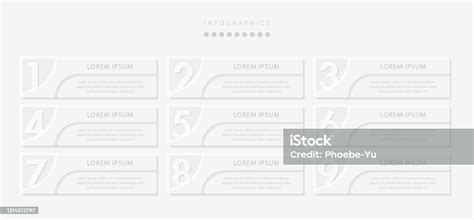 벡터 우아한 심플한 세련된 스타일 인포그래픽 디자인 Ui 템플릿 9 번호 레이블 및 아이콘 0명에 대한 스톡 벡터 아트 및 기타 이미지 0명 개념 개념과 주제