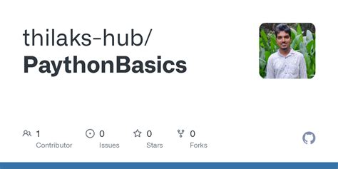 Github Thilaks Hub Paythonbasics