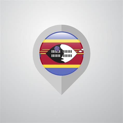 map navigation pointer with swaziland flag design vector 14349881