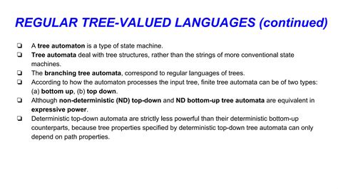 Tree Based Regular Languages Ppt