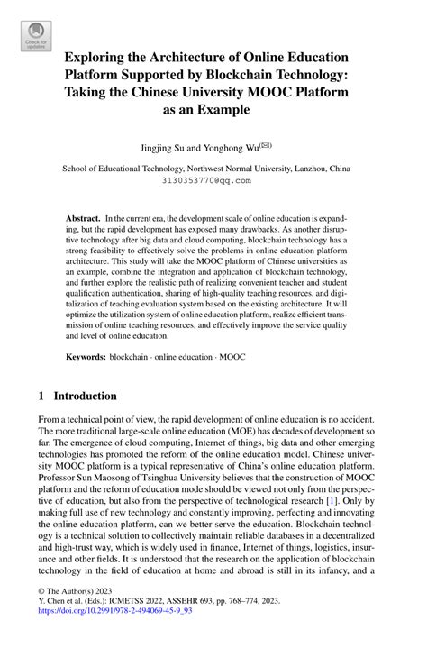 Pdf Exploring The Architecture Of Online Education Platform Supported By Blockchain Technology