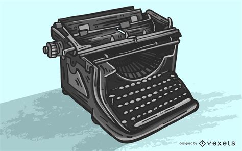 Black Typewriter Vector Illustration Vector Download