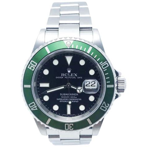 Rolex Submariner Green Bezel Black Face For Sale On 1stdibs