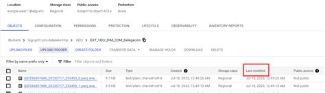 google cloud platform - How to get 'Last modified' information of parquert files in BigQuery ...