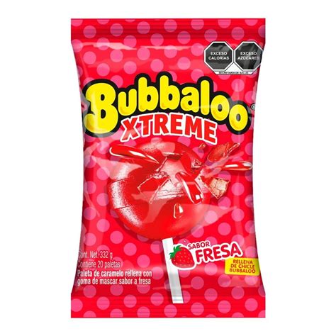 Paleta De Caramelo Bubbaloo Xtreme Sabor Fresa 332 G Walmart En Línea